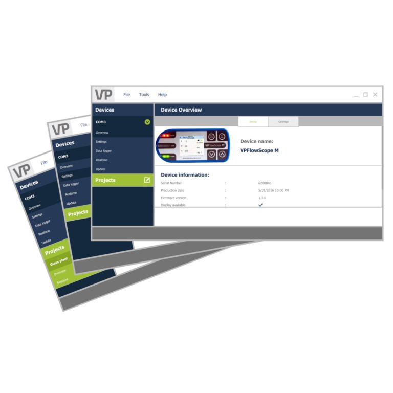 VPStudio software | Readout and configure your VPFlowScopes easily